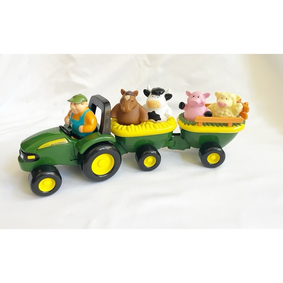Toys | Tomy Ertl John Deere Farm Tractor Animal Figures Hayride Sounds ...
